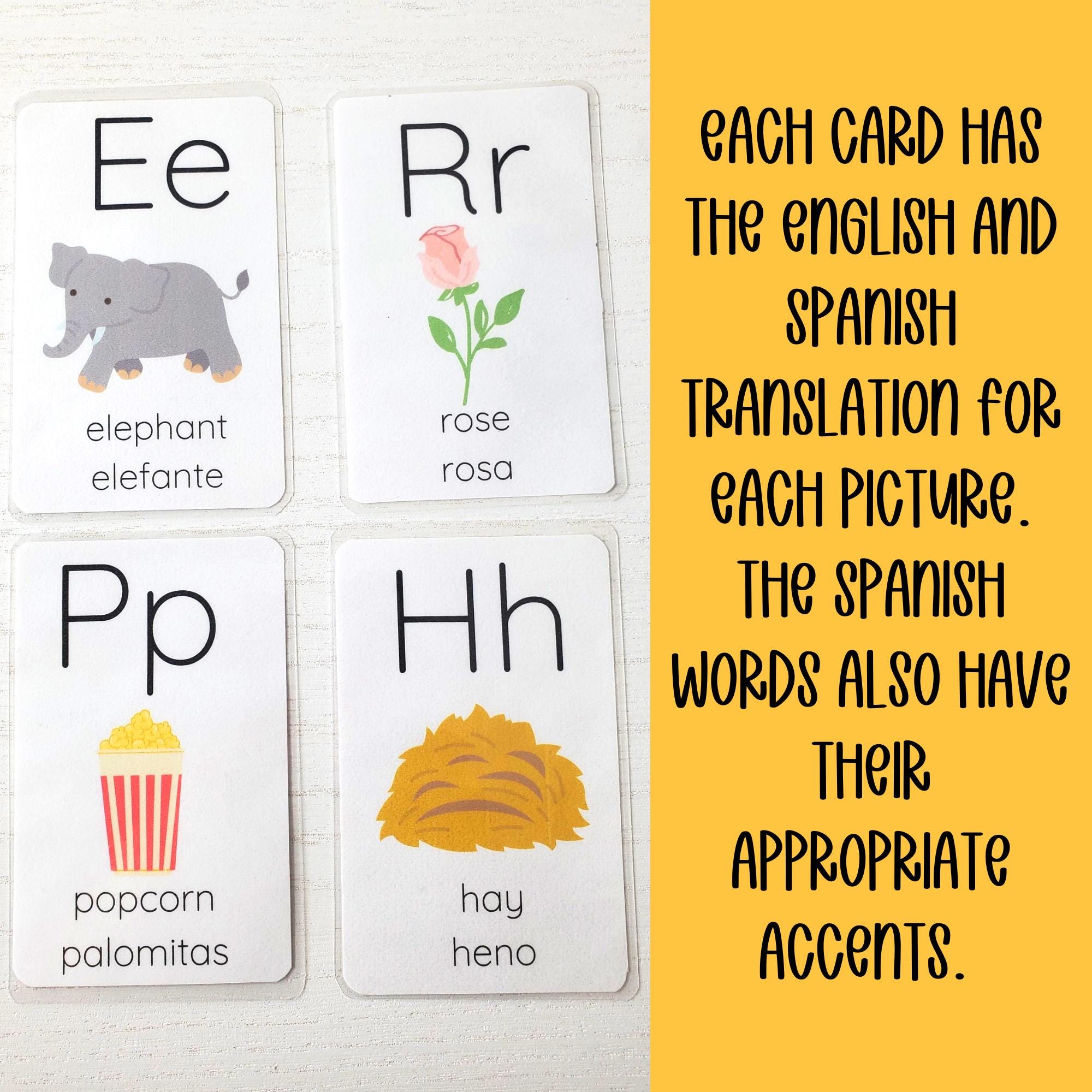 Bilingual Alphabet Flashcards English Spanish Alphabet Cards Bilingual ...