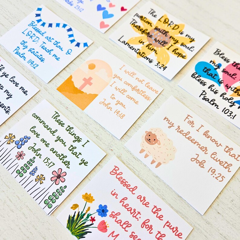 Bible Verse Cards Printable Scripture Flashcards Kids Memory Verse ...