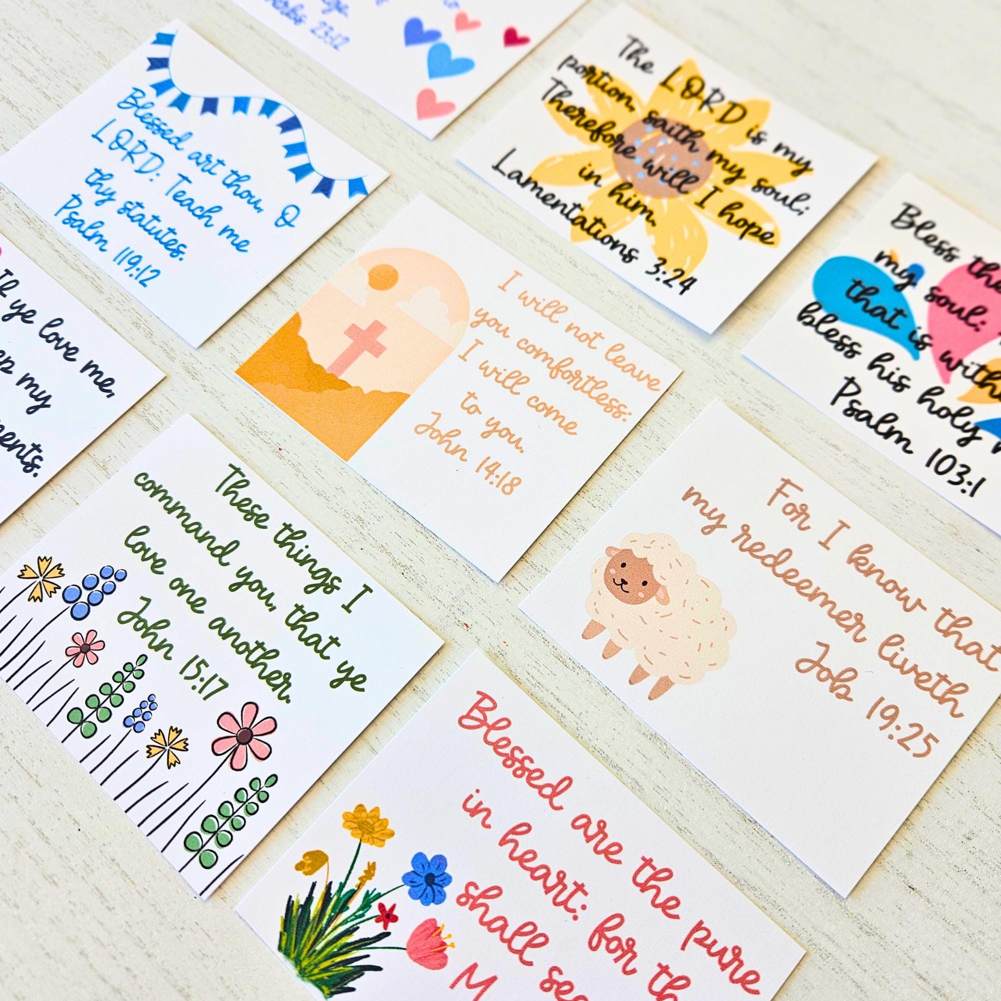 Bible Verse Cards Printable Scripture Flashcards Kids Memory Verse ...