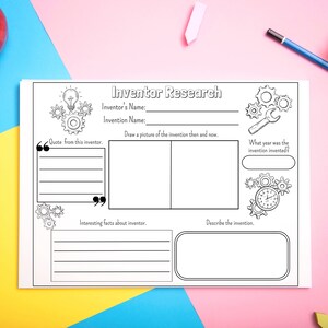 History Project Research Template Social Studies Invention Research ...