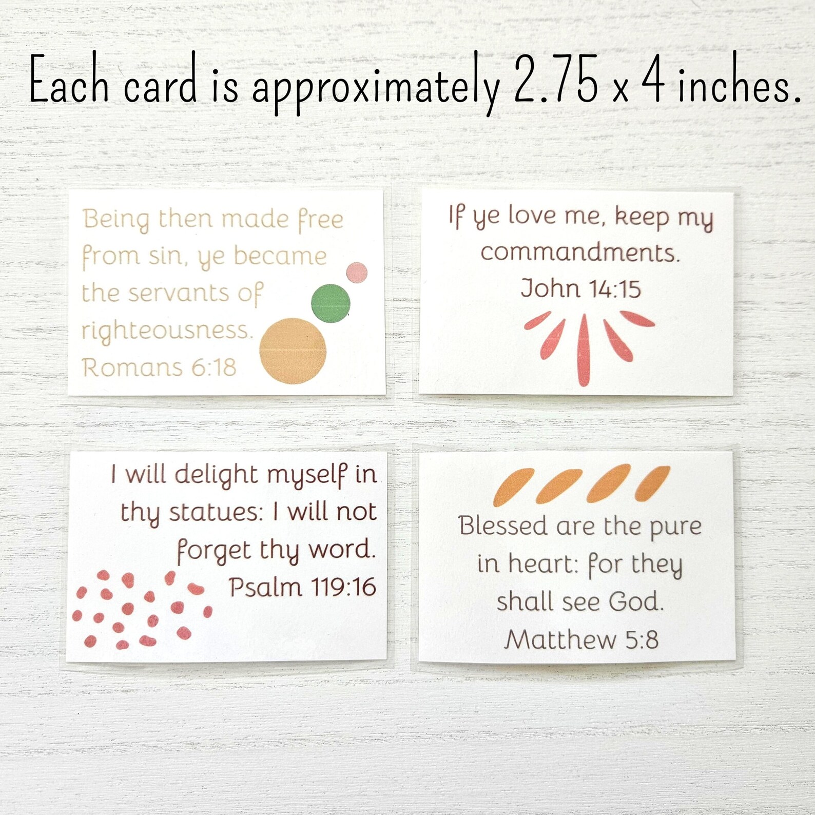 Scripture Cards King James Version Memory Verses Laminated Flashcards ...