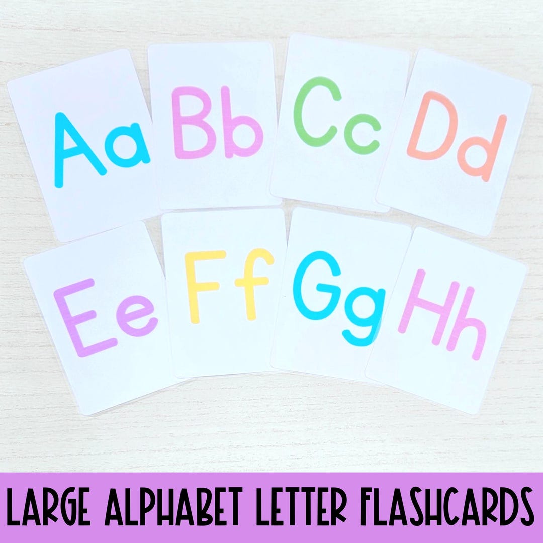 Alphabet Large Flashcards ABC Letter Cards Pocket Chart Laminated ...