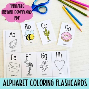 Alphabet Coloring Flashcard Printable ABC Flashcard Kid Coloring Page ...
