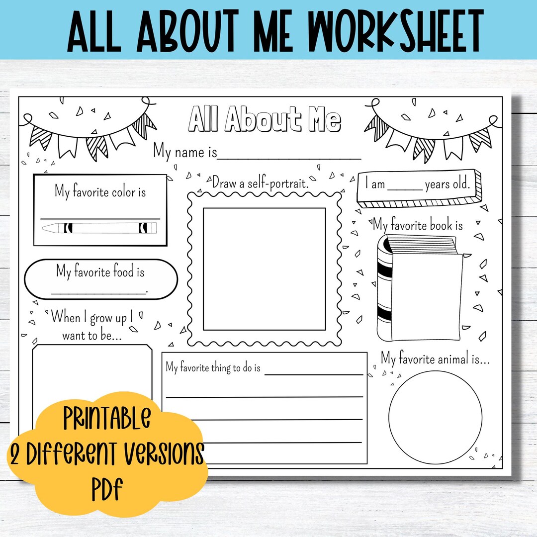 All About Me Printable Homeschool Page About Me Kid Worksheet Coloring ...