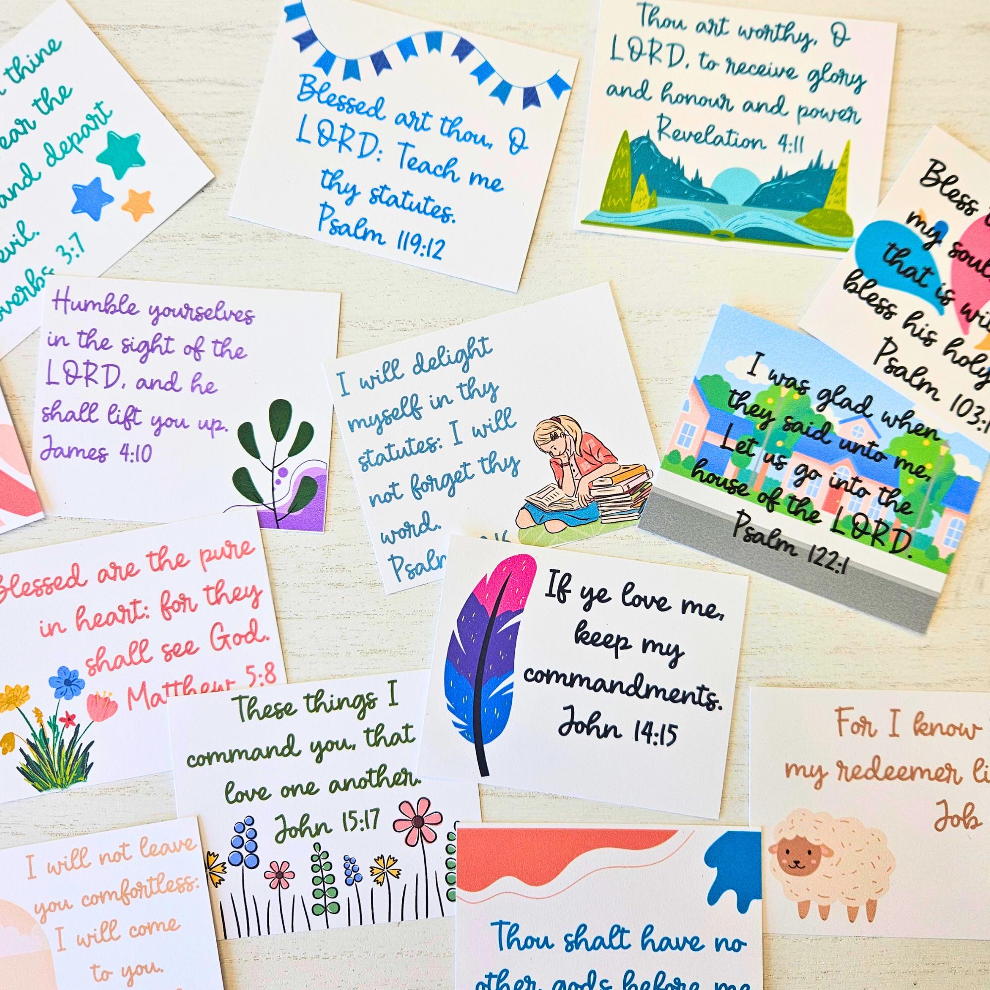 Bible Verse Cards Printable Scripture Flashcards Kids Memory Verse ...