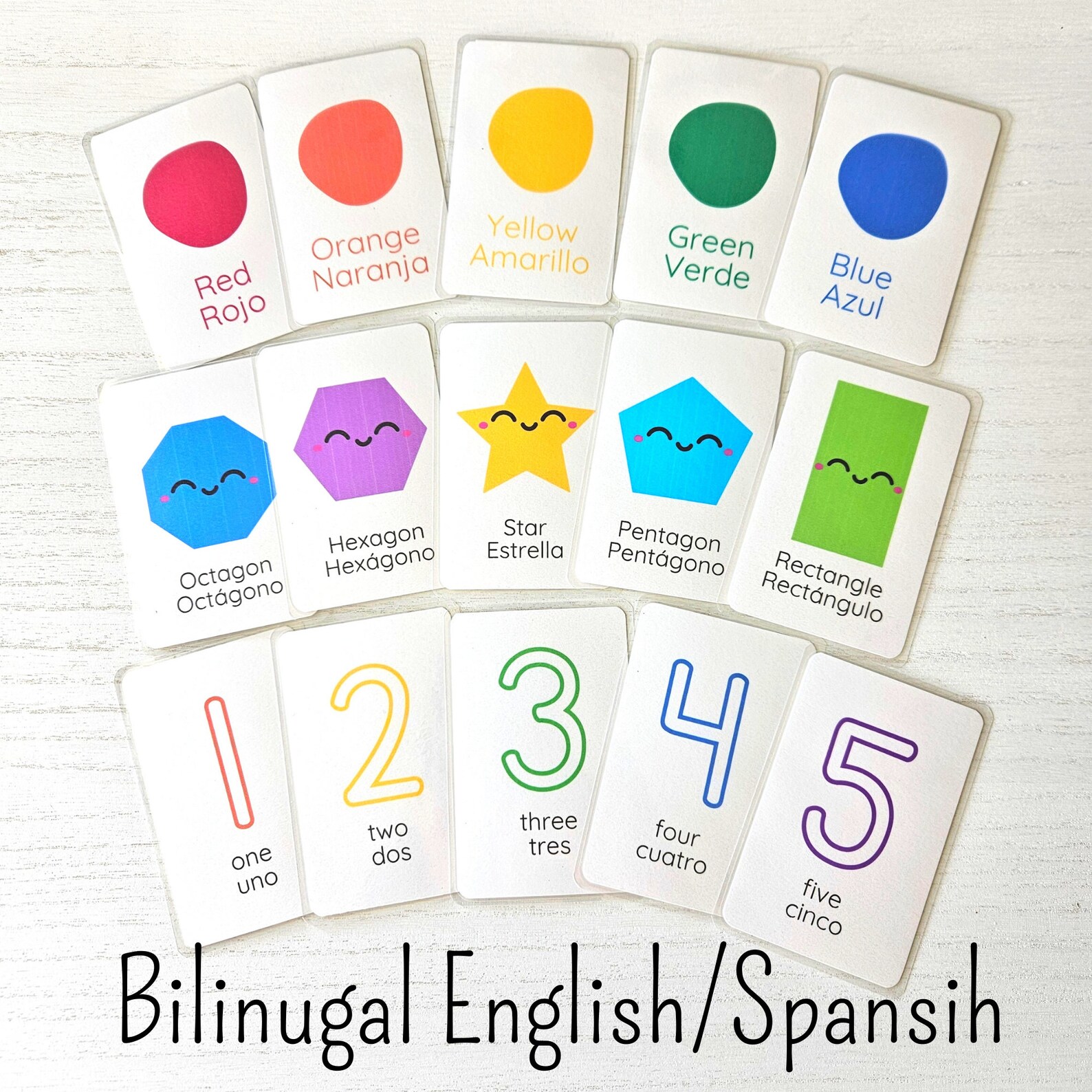 Laminated Preschool Learning Flashcards Spanish Preschool - Etsy