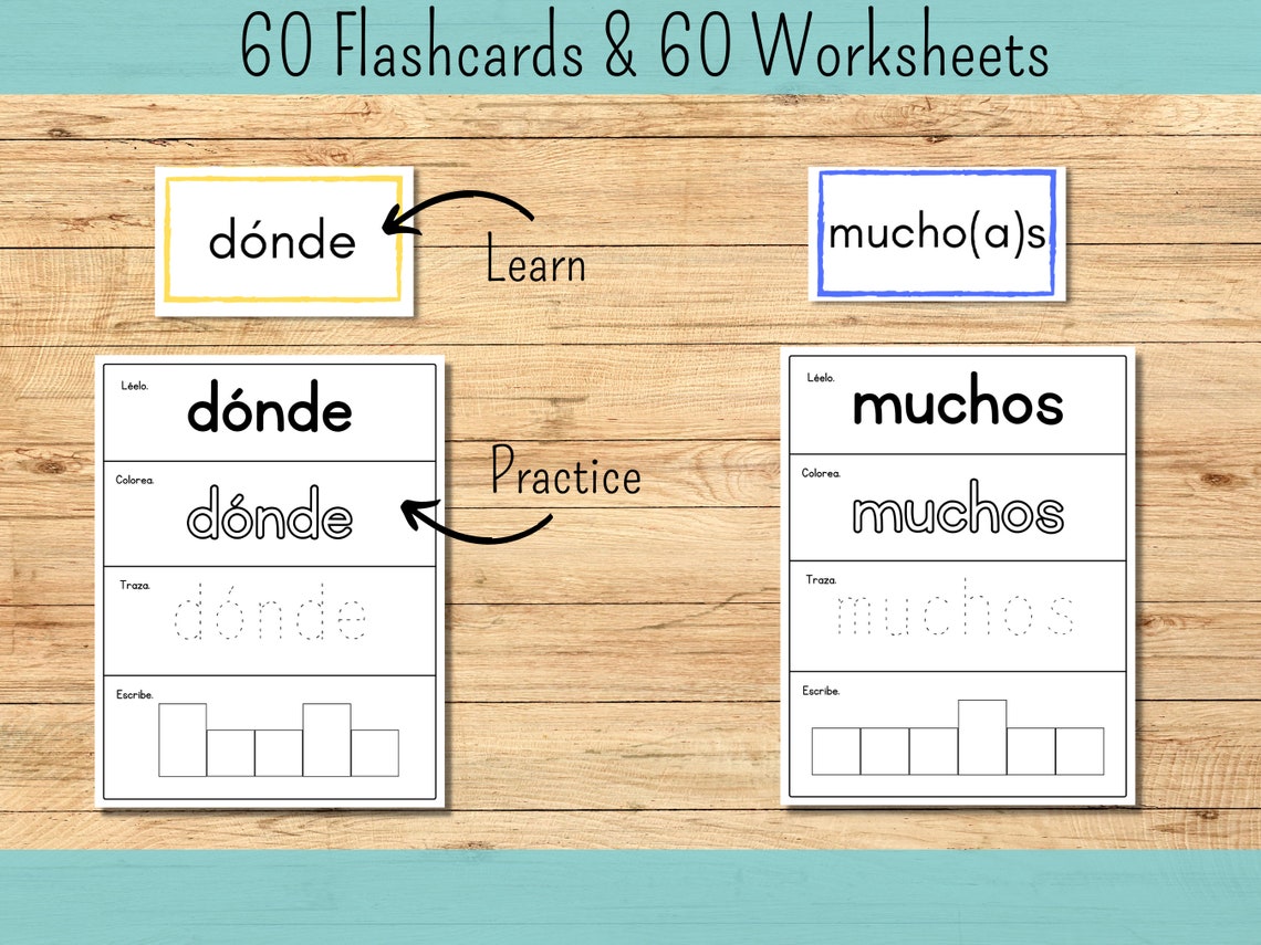 Spanish Worksheets Spanish Sight Words Kindergarten Spanish Words ...