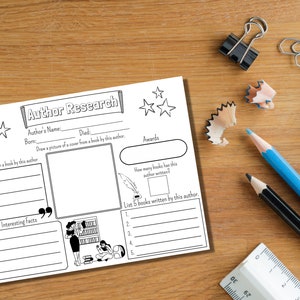 Author Research Template Kids Research Worksheet Non Fiction Author ...