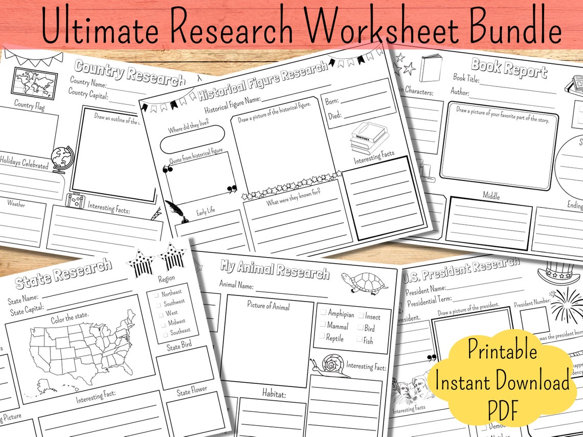 Homeschool Worksheet Book Report Template Animal Research State ...