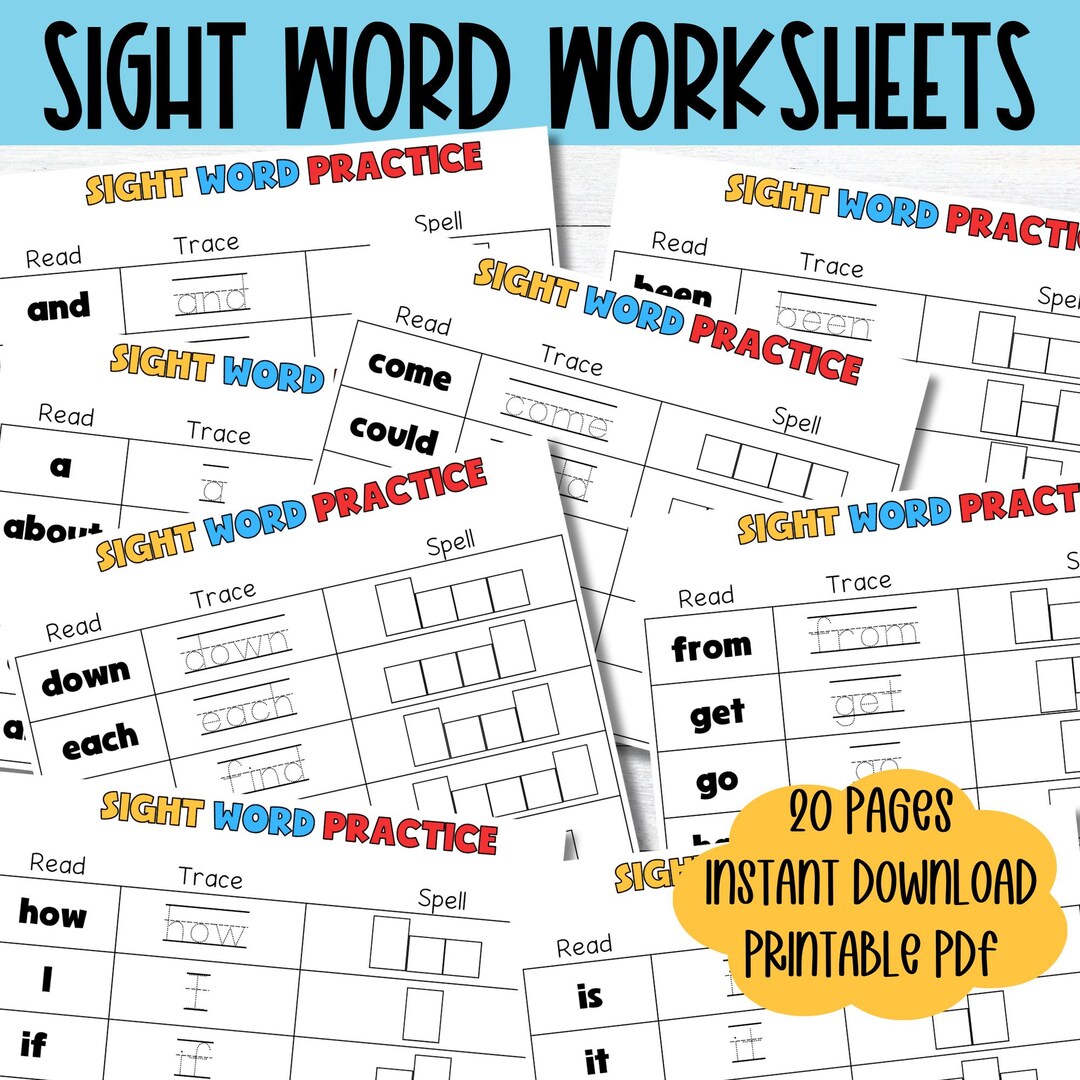 Kindergarten Sight Word Worksheet Printable High Frequency Words ...