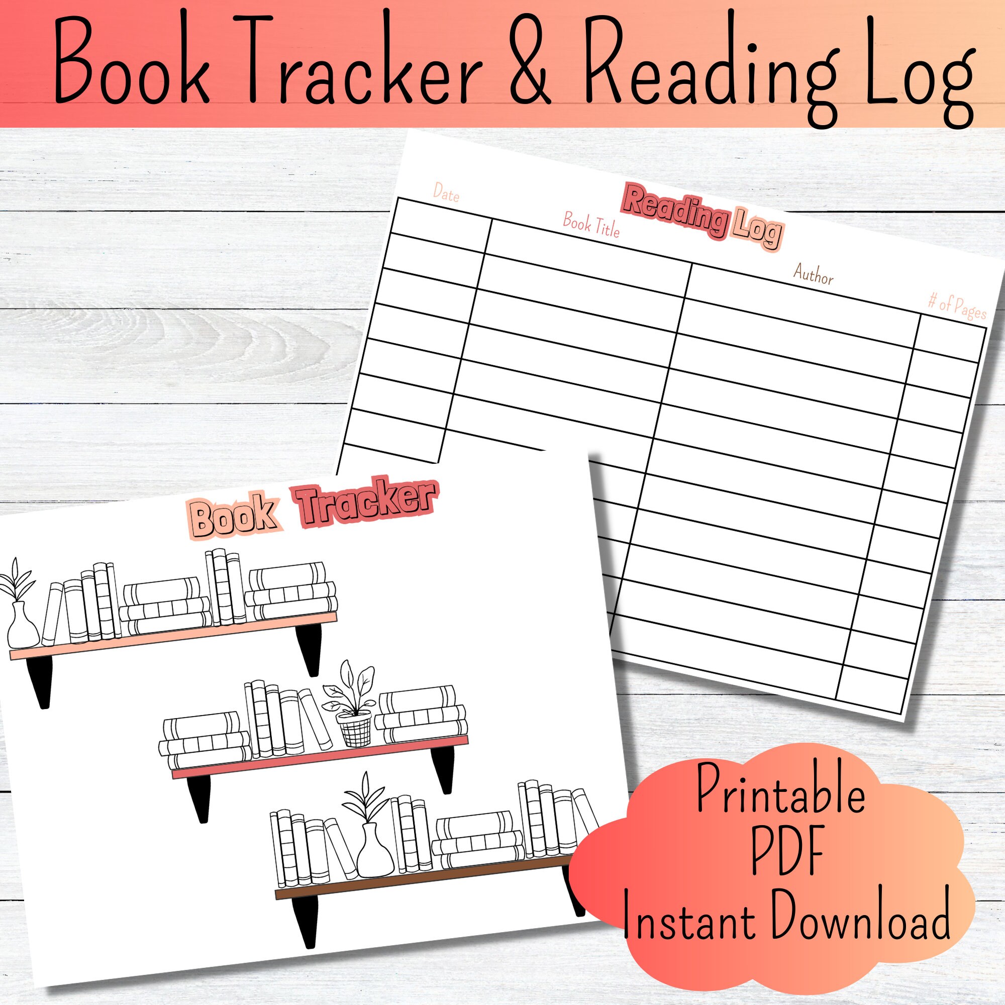Book Tracker Printable Cute Reading Log Kids Coloring Reading Log Book ...