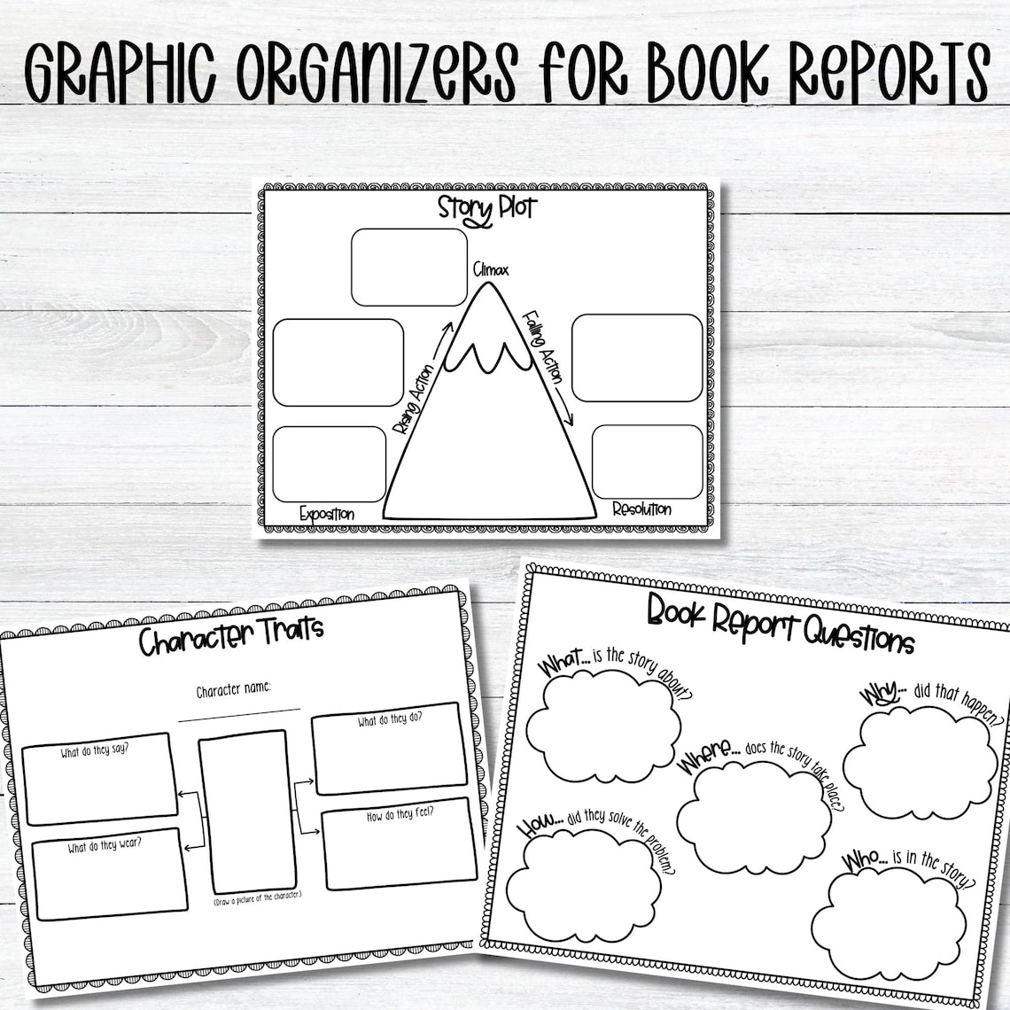 Story Element Graphic Organizer: Homeschool Book Report (PDF Download ...