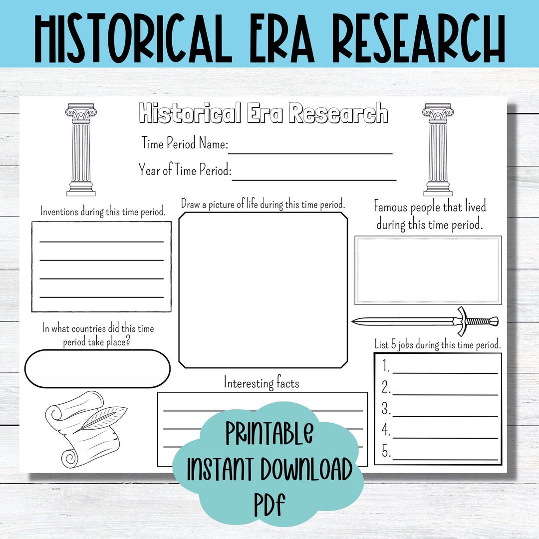 History Research Report Historical Era Timeline Homeschool Social ...
