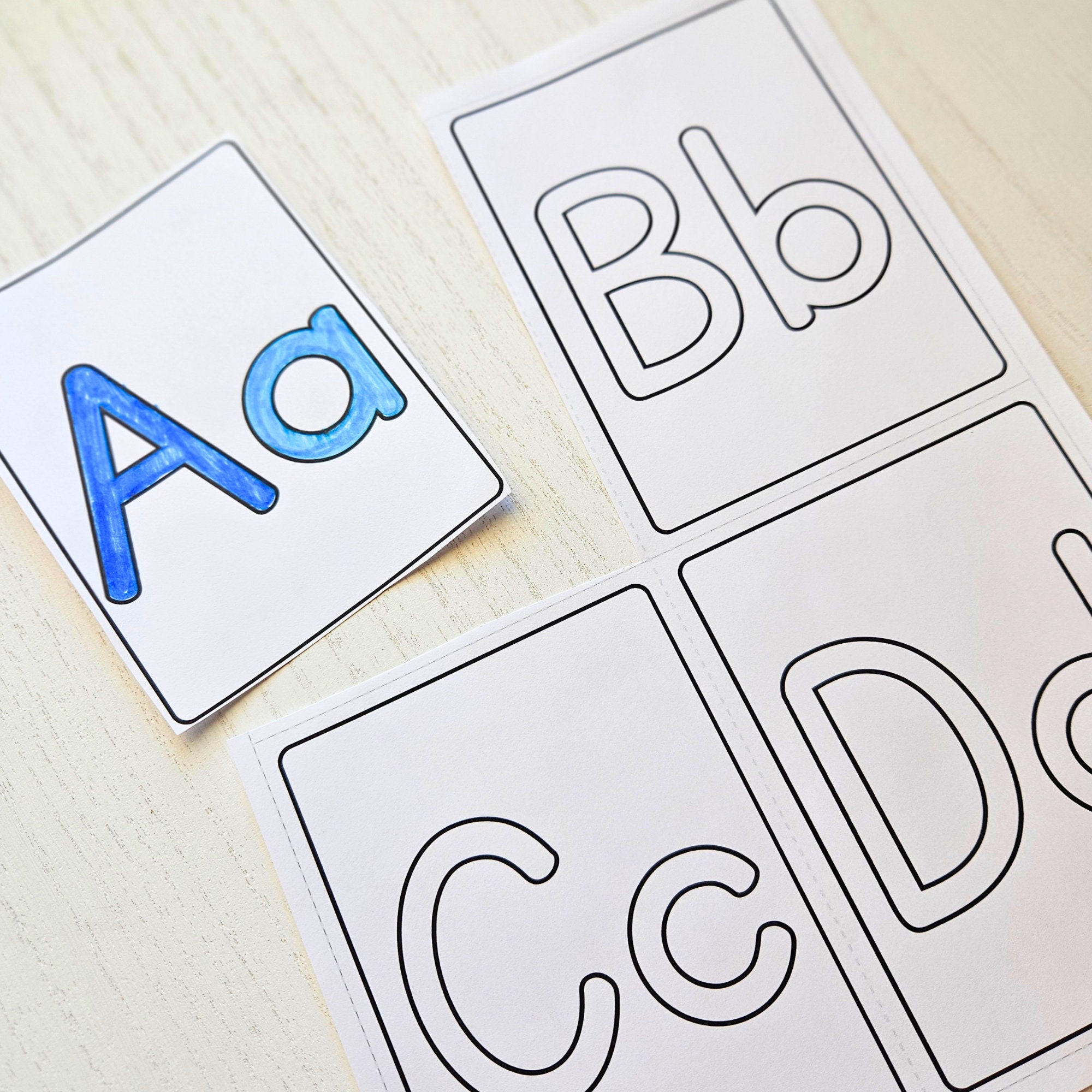 Coloring Alphabet Flashcards: Upper and Lower Case Letters (PDF ...
