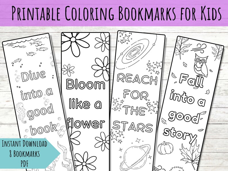Bookmark Kids Printable Bookmark Kids Coloring Bookmark Motivational ...