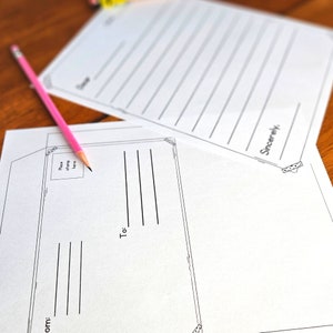 Kids Pen Pal Letter Template: Handwriting Practice Worksheet (PDF ...