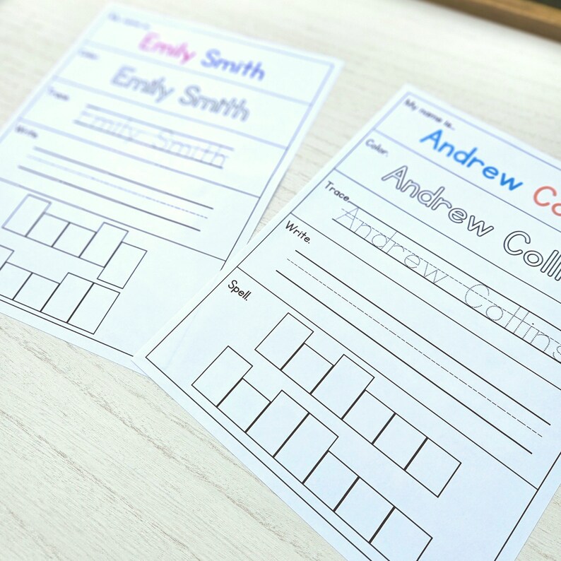 Custom Name Writing Worksheet, Homeschool Printable (PDF) - Etsy