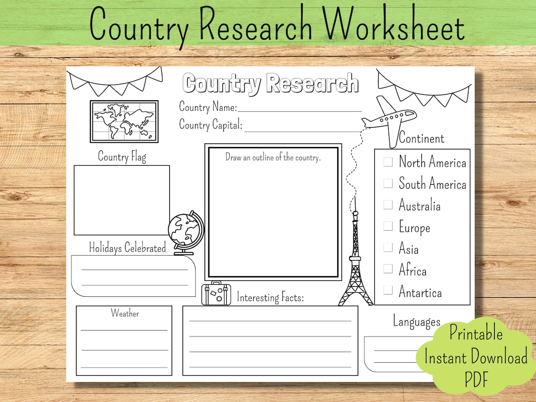 Country Report Worksheet History Report Homeschool Social Studies ...