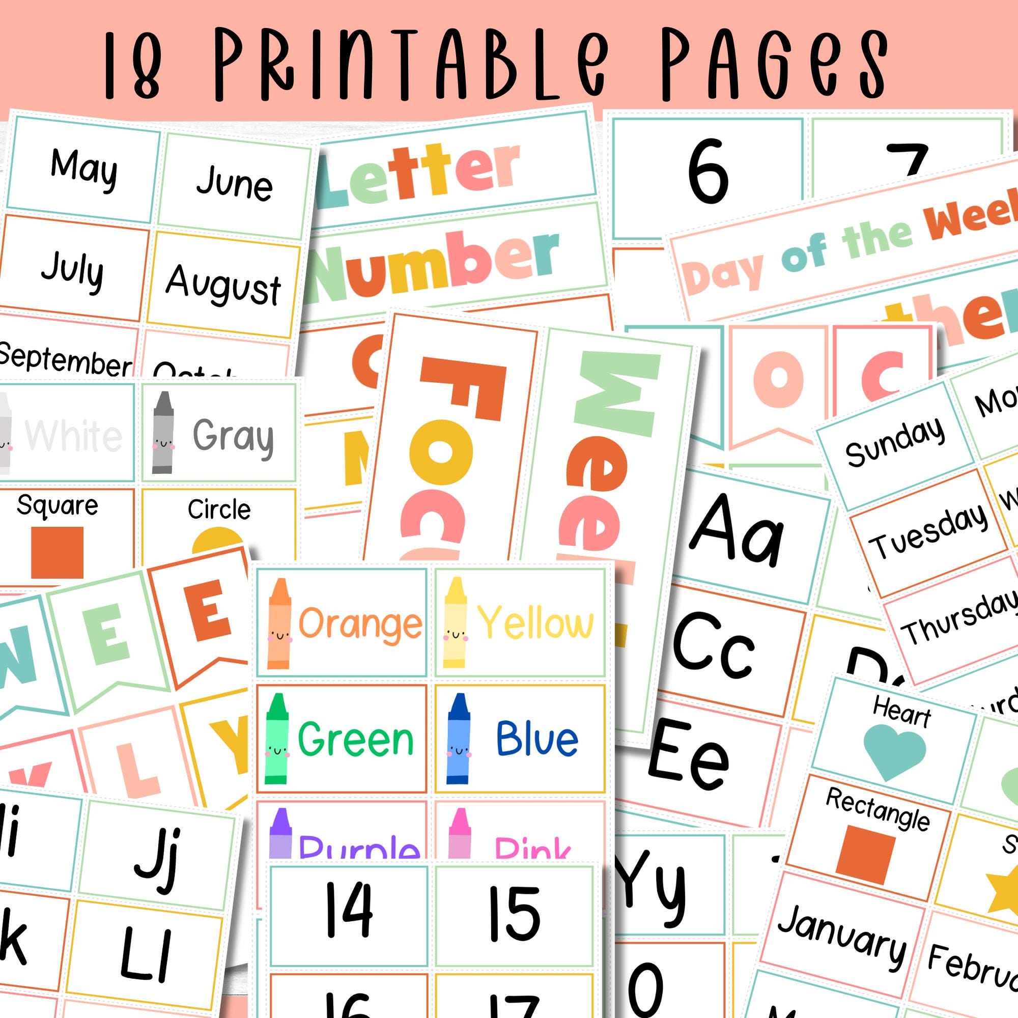 Preschool Focus Wall Printable Preschool Learning Flashcard Weekly ...