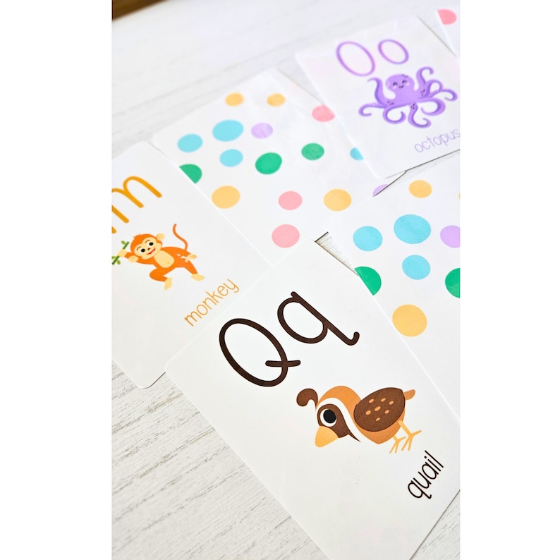 Large Alphabet Flashcards Preschool Alphabet Laminated Flashcard ABC ...