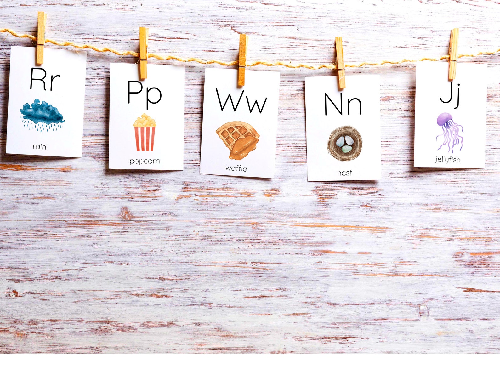 Flashcards Alphabet Watercolor Letter Alphabet Cards Homeschool ...