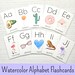 Alphabet Watercolor Flashcards Preschool Alphabet Laminated Flashcards ...