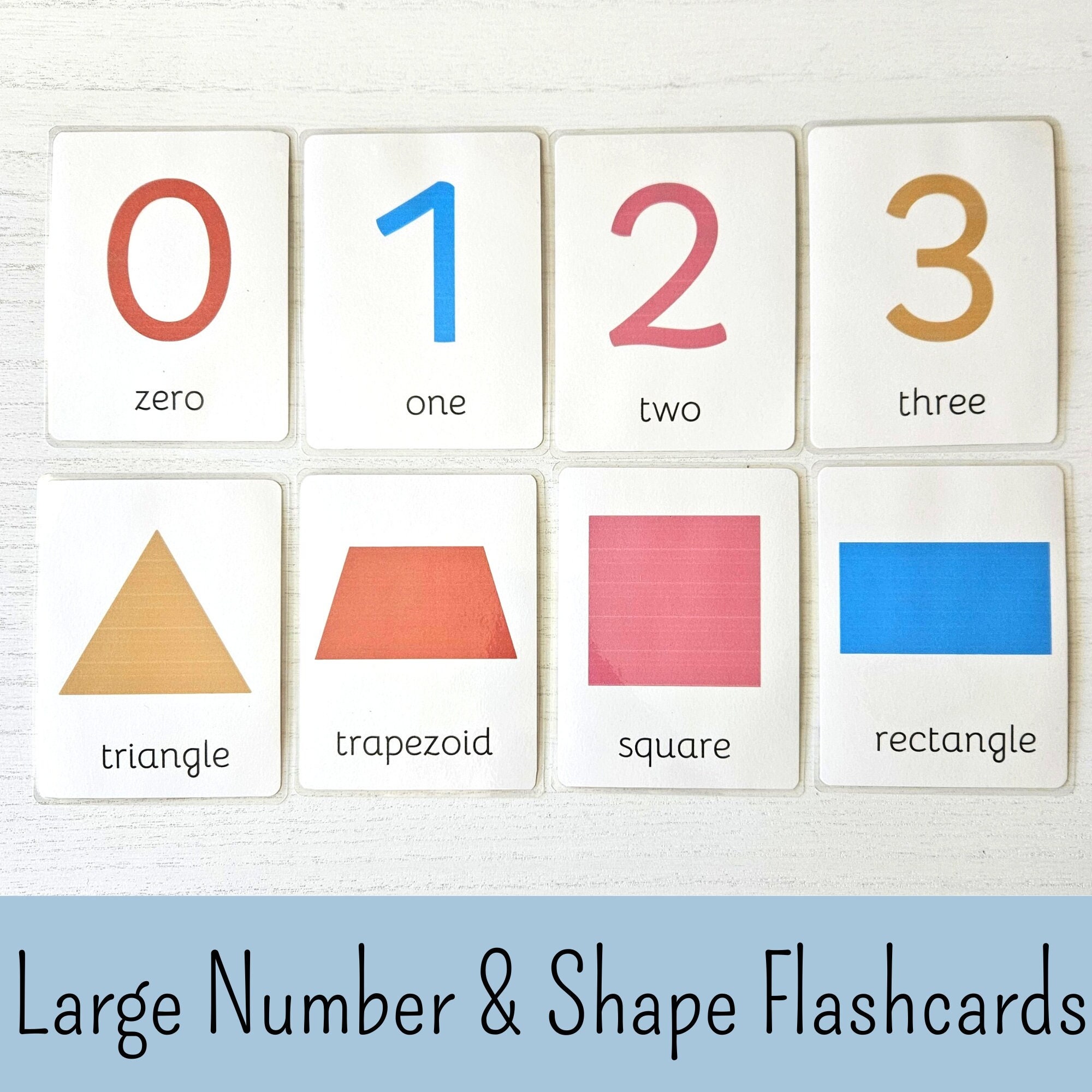 Large Preschool Flashcards Numbers Shapes Laminated Flashcards ...