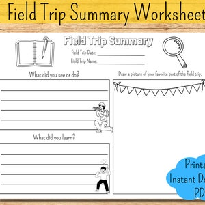 Field Trip Log Field Trip Journal Homeschool Field Trip Report Field ...