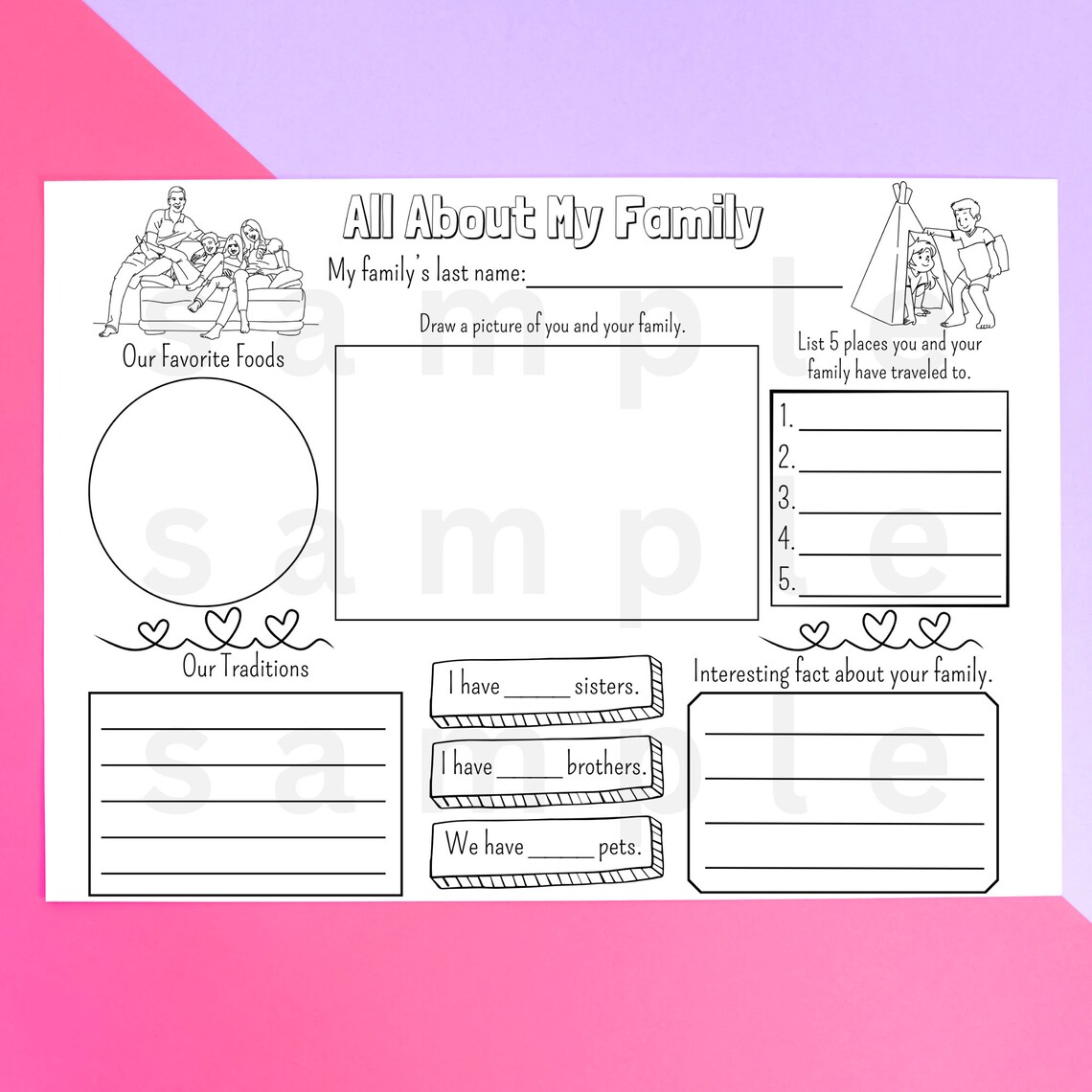 All About My Family Worksheet Printable Activity Page About My Family ...