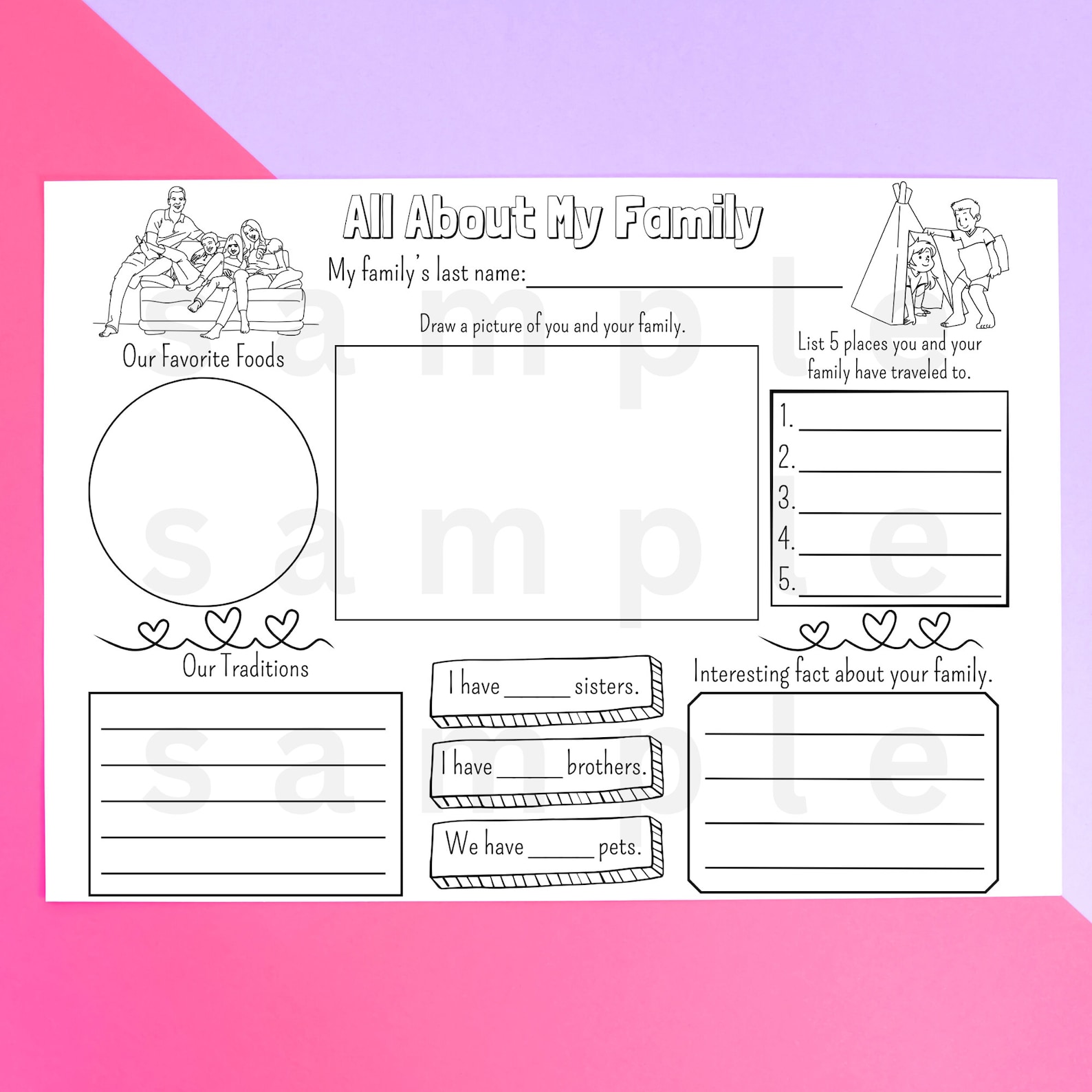 All About My Family Worksheet Printable Activity Page About My Family ...