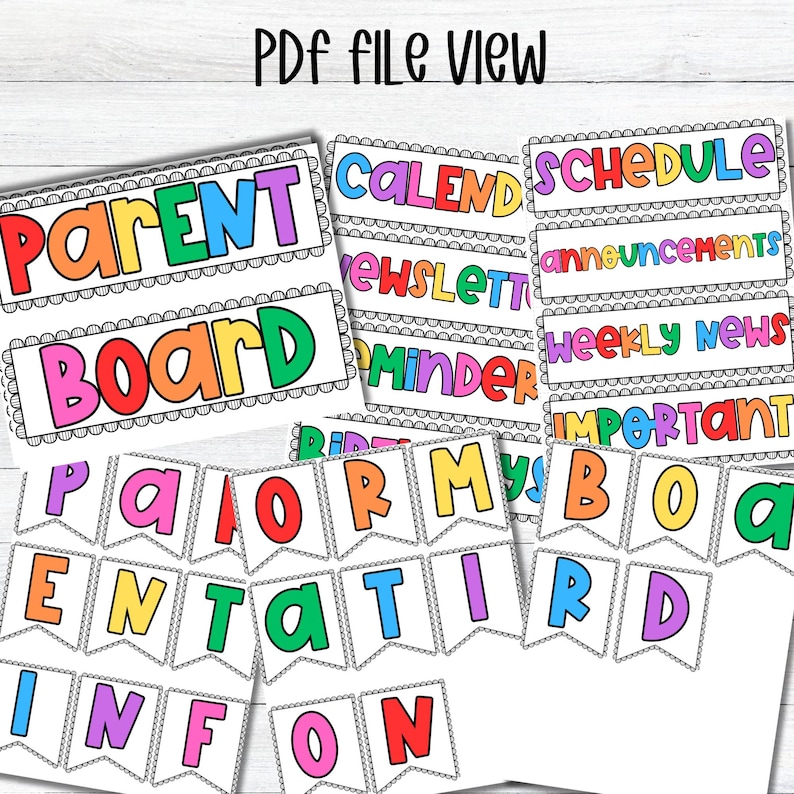 Parent Board Newsletter Bulletin Teacher Printable Headers Daycare ...