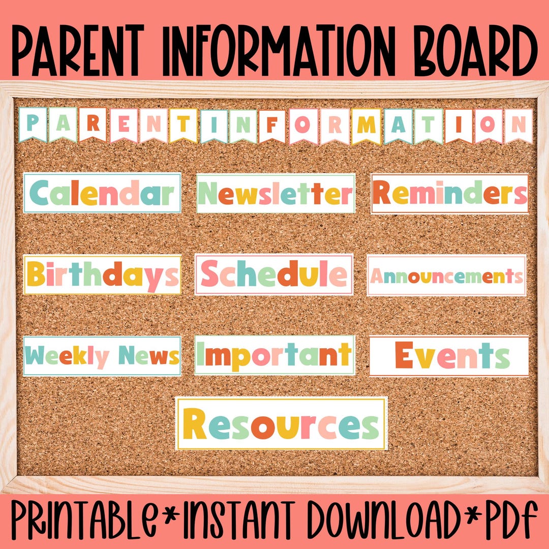 Parent Information Board Printable Banner and Headers (PDF) - Etsy UK