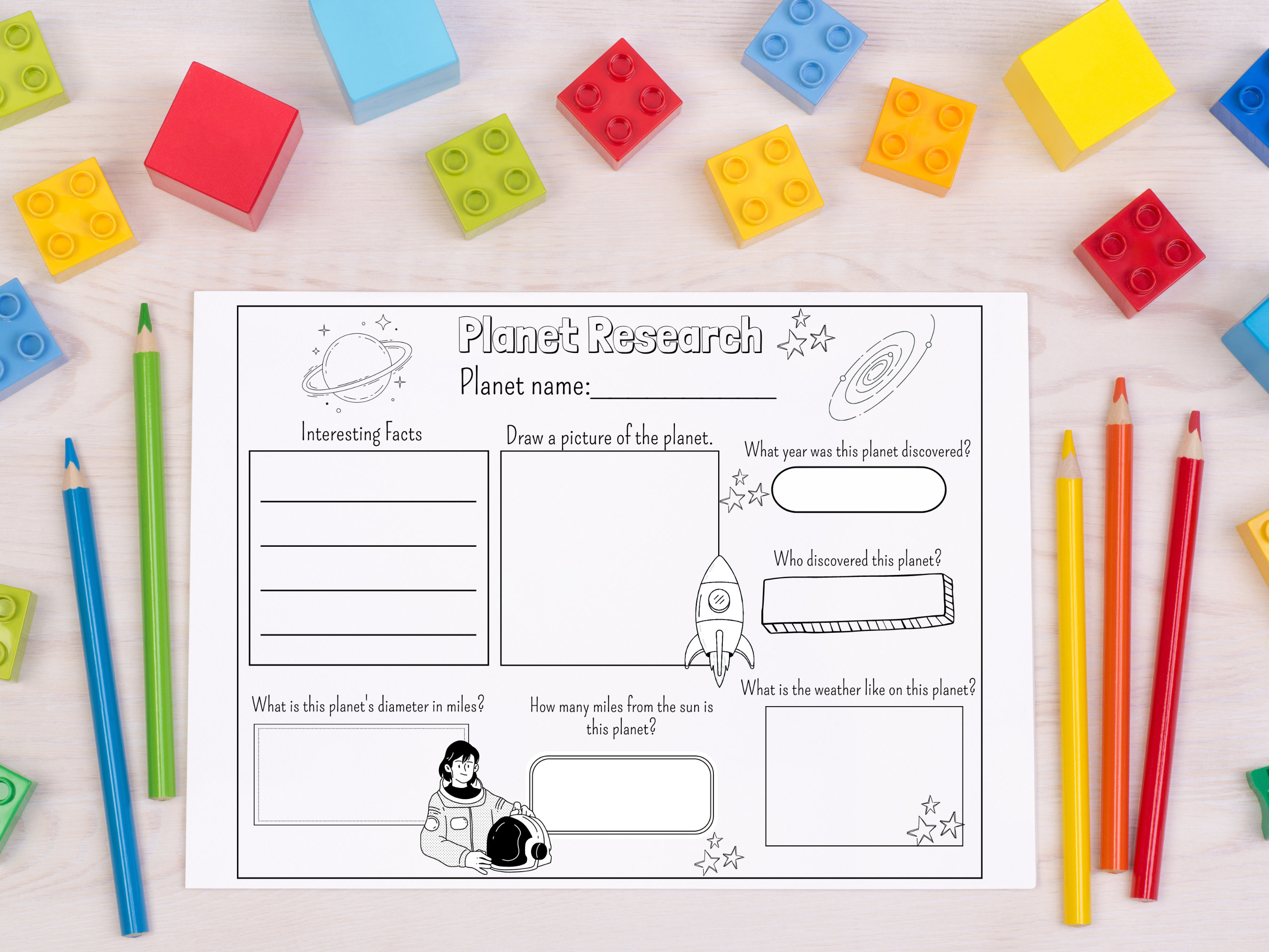 Planet Research Planet Worksheet Solar System Worksheet Science Project ...