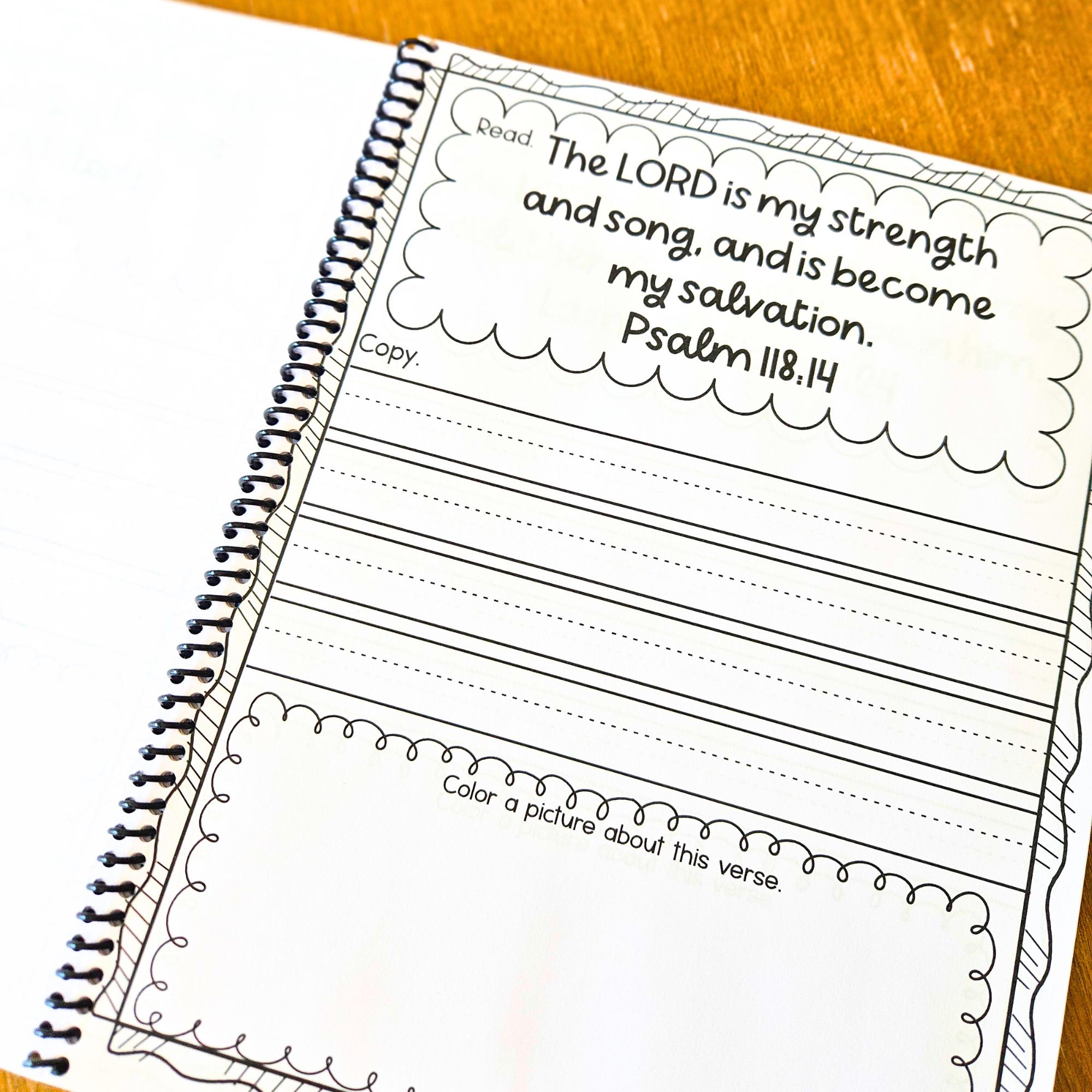 Bible Verse Copywork Journal KJV Scripture Workbook Kids Bible Study ...