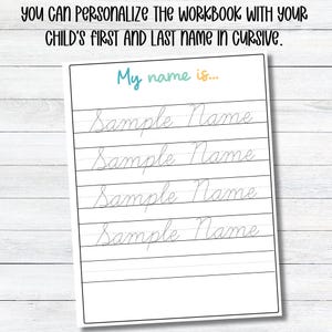 Cursive Dry Erase Morning Workbook Homeschool Morning Menu Cursive Name ...