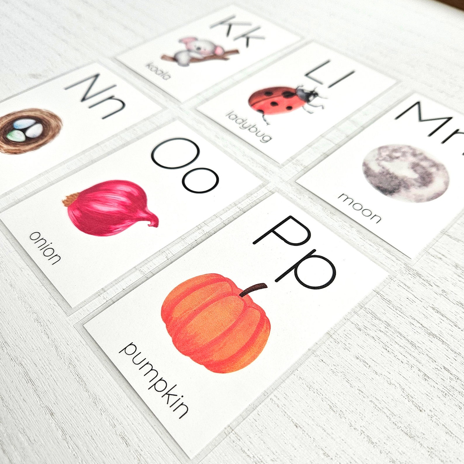 Alphabet Watercolor Flashcards Preschool Alphabet Laminated Flashcards ...