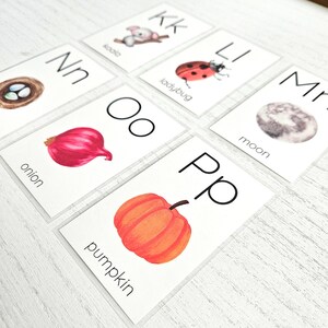 Alphabet Watercolor Flashcards Preschool Alphabet Laminated Flashcards ...
