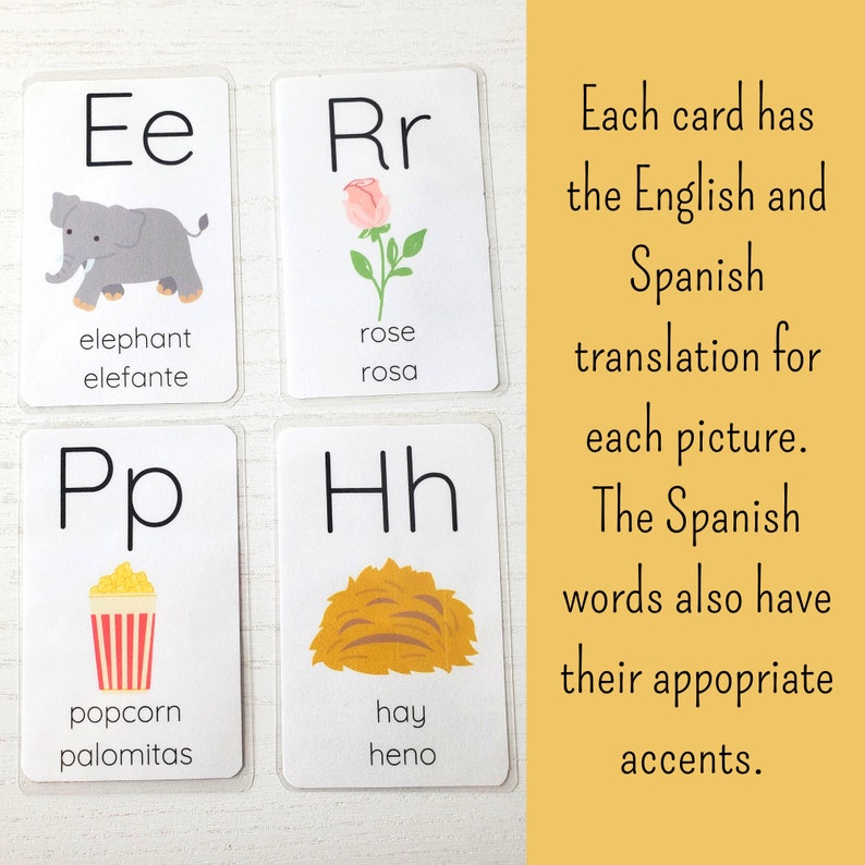 Bilingual Alphabet Flashcards English Spanish Alphabet Cards Bilingual ...