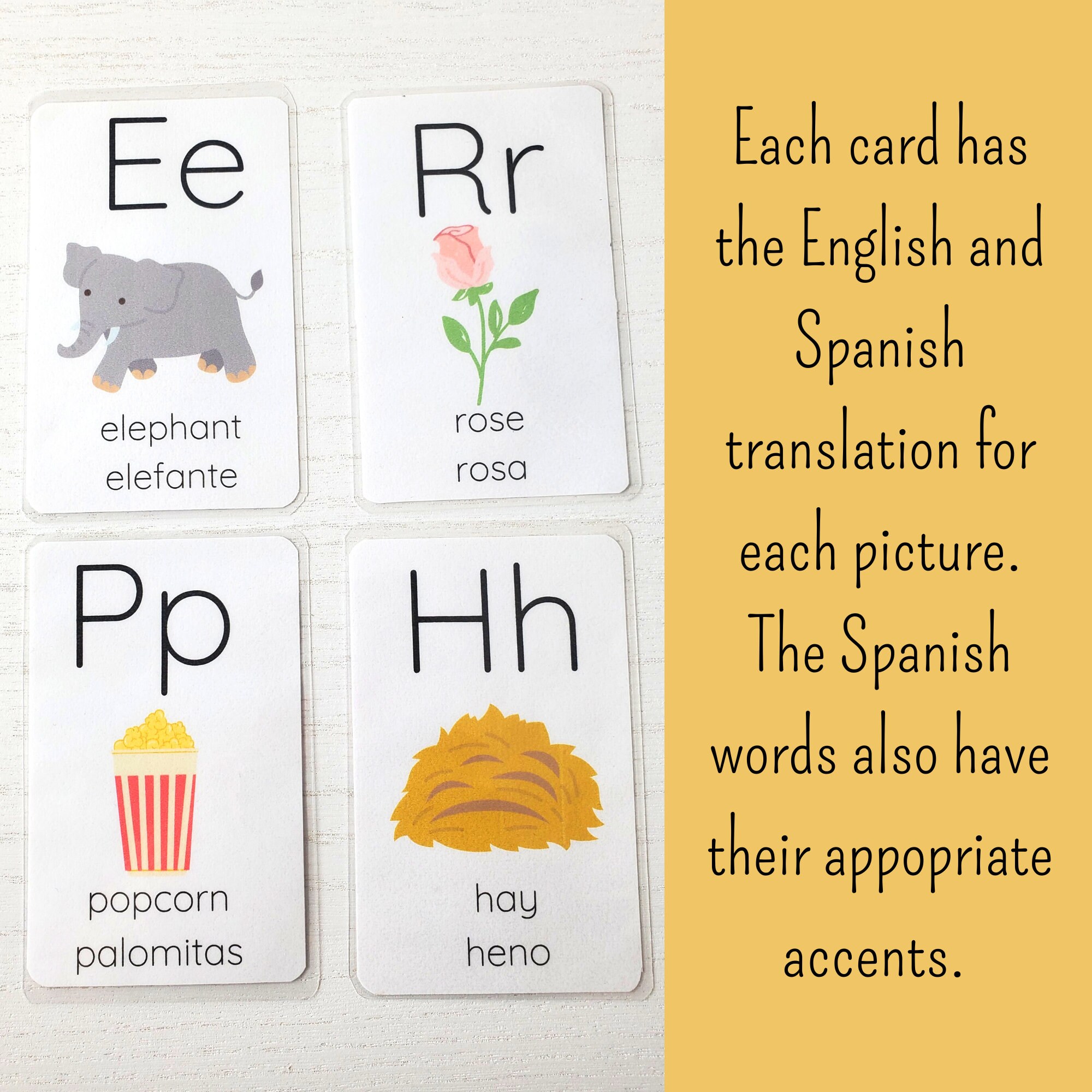 Bilingual Alphabet Flashcards English Spanish Alphabet Cards Bilingual ...
