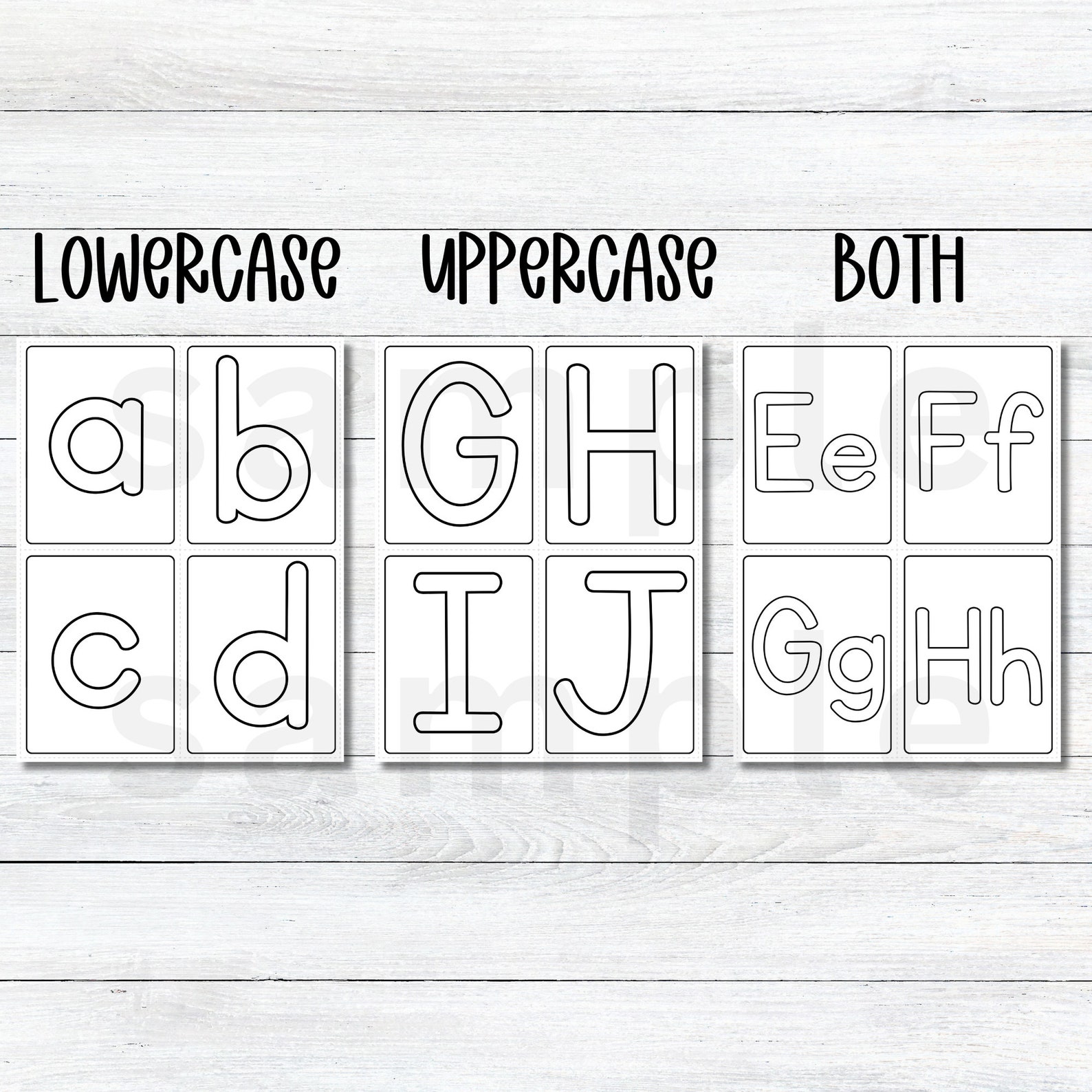 Coloring Alphabet Flashcards: Upper and Lower Case Letters (PDF ...