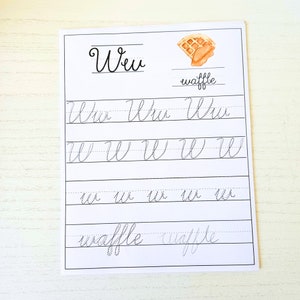 Cursive Alphabet Practice Worksheet: Letter Tracing Activity (PDF) - Etsy
