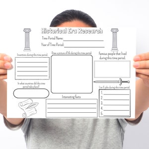 History Project Research Template Social Studies Worksheet Historical ...