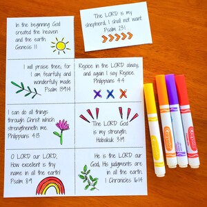 Kids Printable Scripture Cards KJV Bible Verse Flashcards Coloring ...