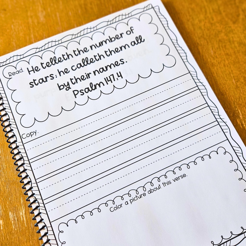 Bible Verse Copywork Journal KJV Scripture Workbook Kids Bible Study ...