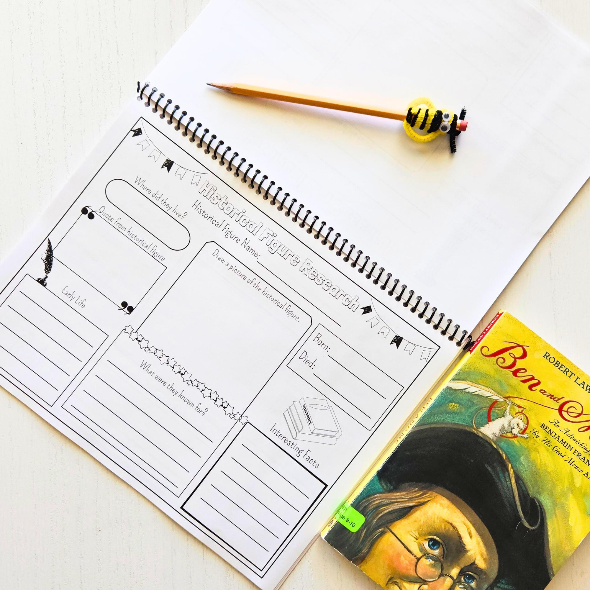 Historical Figure Research Worksheet: Homeschool History Report (PDF ...