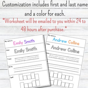 Custom Name Tracing Practice Personalized Kids Name Writing Worksheet ...