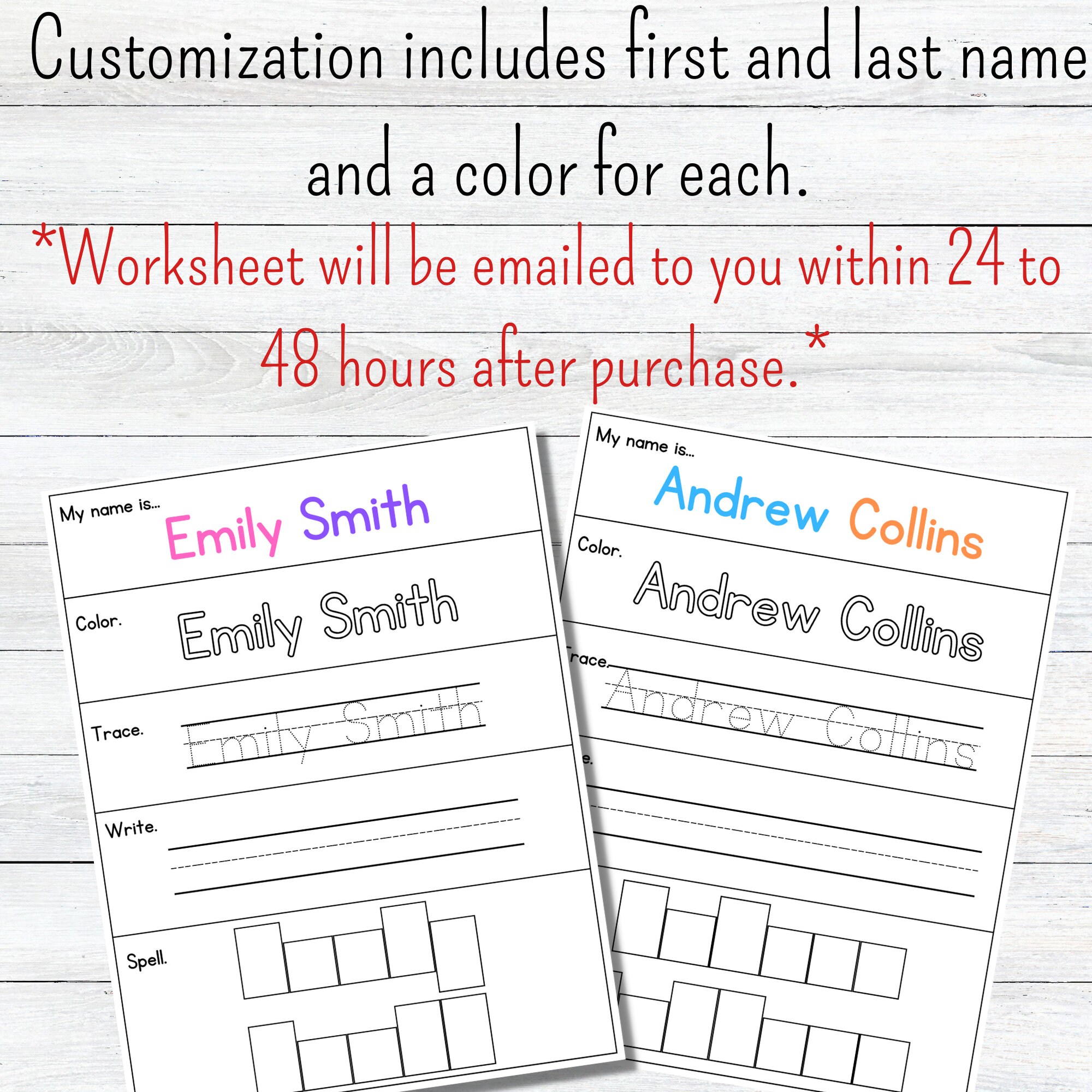 Custom Name Tracing Practice Personalized Kids Name Writing Worksheet ...
