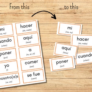 Sight Words Spanish Word Cards Sight Words Flashcards Spanish Sight ...