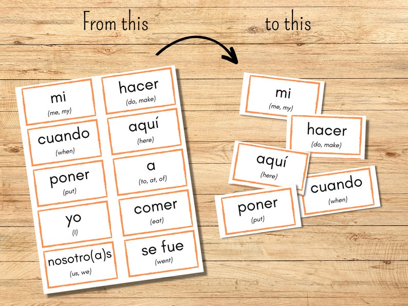 Sight Words Spanish Word Cards Sight Words Flashcards Spanish Sight ...