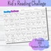 Printable Reading Challenge Kids Coloring Reading Tracker Fun Reading ...